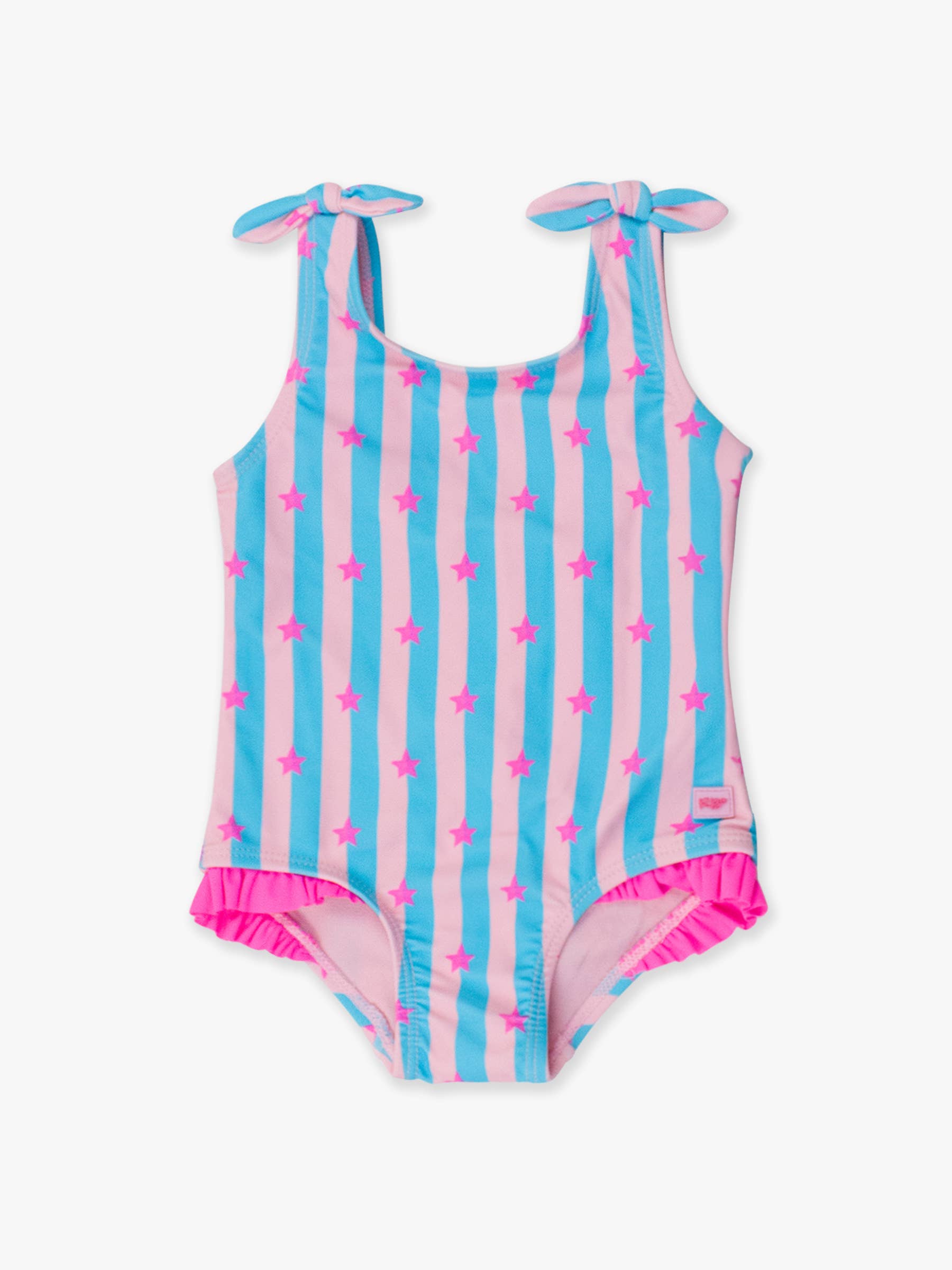 Girls Neon Star Party Tie Shoulder One Piece – Stitching Around Collections