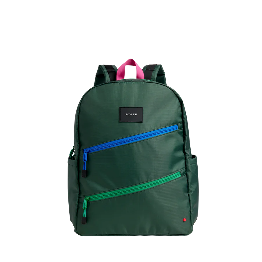 Olive Diagonal Zipper Kane Double Pocket Backpack – Stitching Around ...