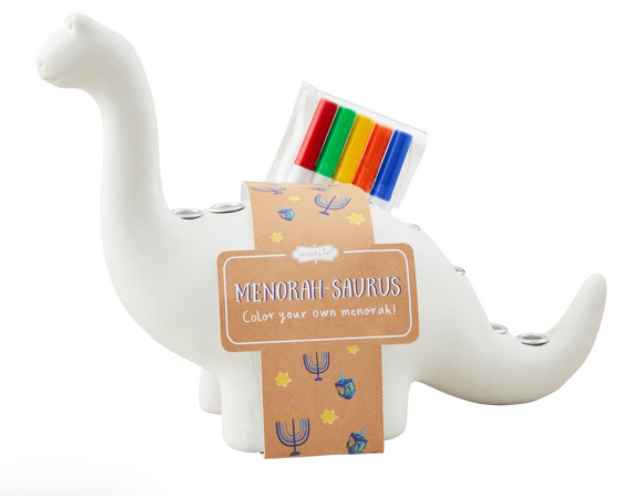 Color-Me Menorah-saurus Menorah Set – Stitching Around Collections